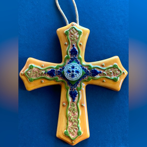 BuddhaArt Handmade | Accents | Vintage Irish Celtic Cross Blue Stones 5 ...